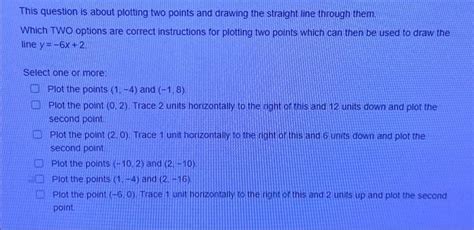solved this question is about plotting two points and