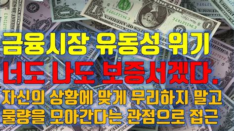 수급분석 금융시장 유동성 위기 너도 나도 보증 서겠다 Youtube