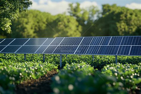 태양 아래 태양 광 발전 패널