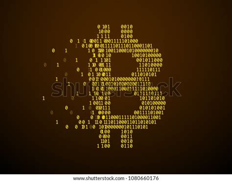 Bitcoin Sign Binary Code Disintegrate Part Stock Vector Royalty Free 1080660176 Shutterstock