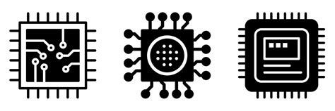 Cpu Icon Set Cpu Black And White Illustration Stock Vector Vector Art At Vecteezy