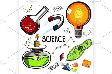 Colored Hand Drawn Science Set How To Draw Hands Science Draw