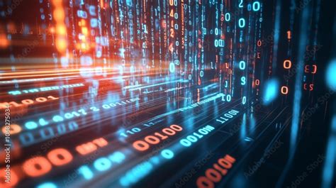 Abstract Digital Binary Code 1 And 0 Digital Info Tech Science Data Background Showing Data