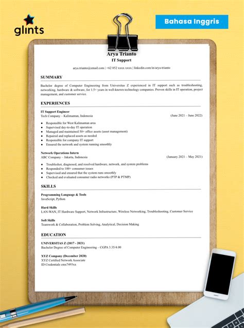 Contoh Cv It Support Tips Tulis Contoh Dan Template