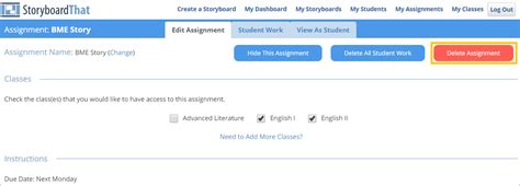 Delete Assignment Storyboard That Help Center Help Docs With