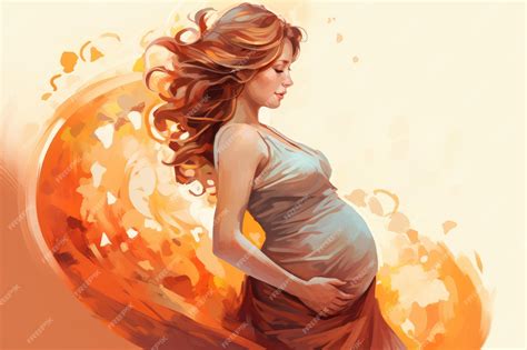 Premium Photo Pregnant Woman Illustration Ai Generated