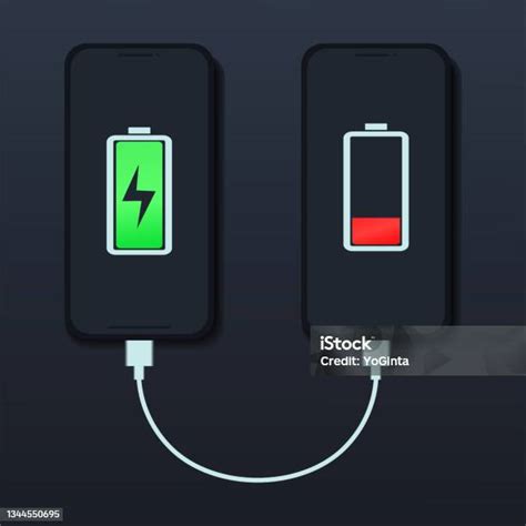 배터리가 부족하고 Usb 연결이 가능한 전체 배터리 표시기를 갖춘 스마트폰 세트입니다 방전 및 완전 충전 된 스마트 폰 배터리