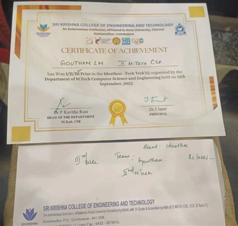 goutham lm on linkedin ideathontechtrek23 innovation techcommunity skcet ideathon project…