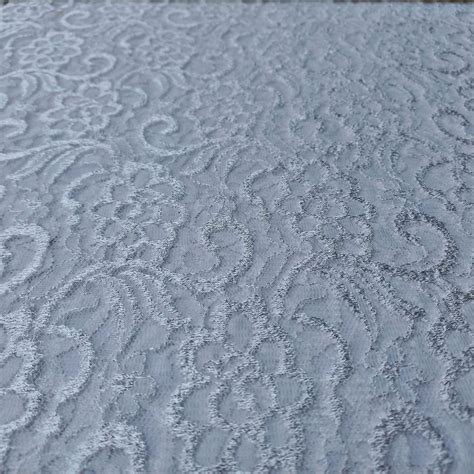 Tecido Renda Bordada Brilhante Branca Elastano Esquina Dos Tecidos