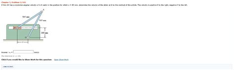 Solved If Link OA Has A Clockwise Angular Velocity Of Chegg Com