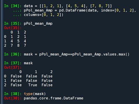 Python 如何求整個 pandas DataFrame 中的最大值 pandas DataFrame max max 如何求最大值的index columns