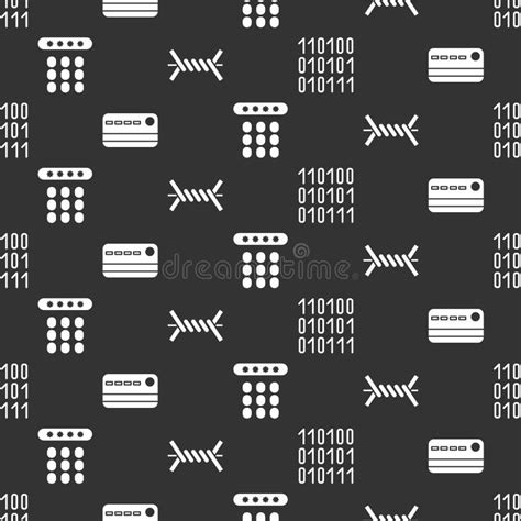 Set Binary Code Credit Card Password Protection And Barbed Wire On
