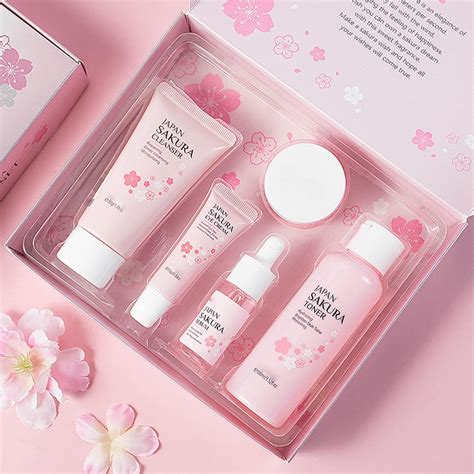 Laikou Japan Sakura Skin Care Set5pc6pc Sweetloox