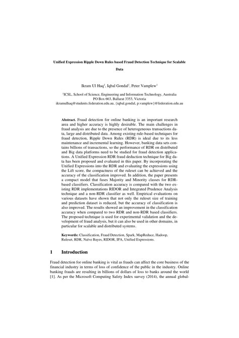 pdf unified expression ripple down rules based fraud detection