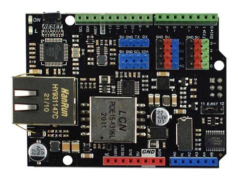 Dfr0850 Dfrobot Ethernet And Poe Shield W5500 Arduino Ethernet