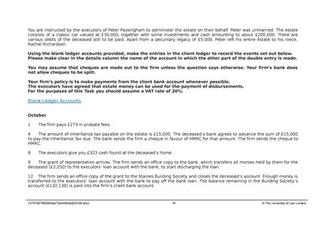 2223 Ipp U11 Ce01 Engage Task 01 02 Blank Ledger Accounts You Are Instructed By The Executors