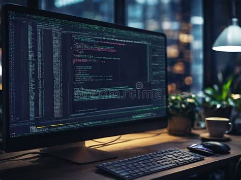 computer screen displaying application coding code stock illustration