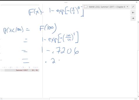 solved weibull can someone plese explain what exp stands