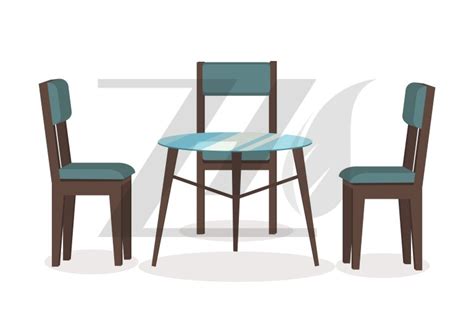 دانلود وکتور ست آشپزخانه صندلی های چوبی میز شیشه ای دانلود رایگان فایل لایه باز، Psd، وکتور