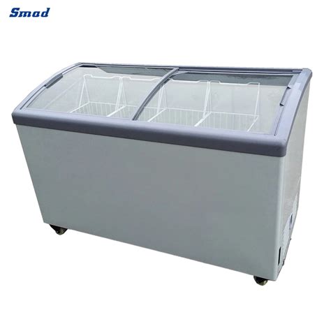 100l 600l Icecream Freezer Glass Top Chest Freezer Deep Refrigerator