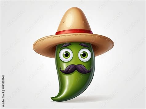 Ilustración De Stock Ilustración De Un Chile Jalapeño Con Sombrero Y
