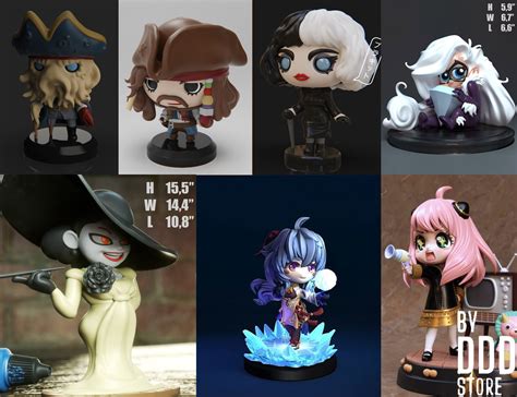 D Stl Chibi Pack Pcs Models D Print File High Etsy