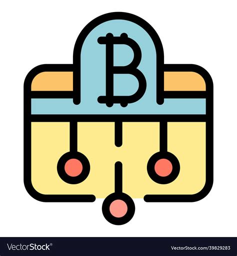 Blockchain Credit Card Icon Color Outline Vector Image