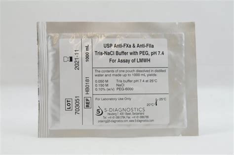 Tris Nacl Peg 6000 Buffer Ph 74 Qc Lmwh Ph Us