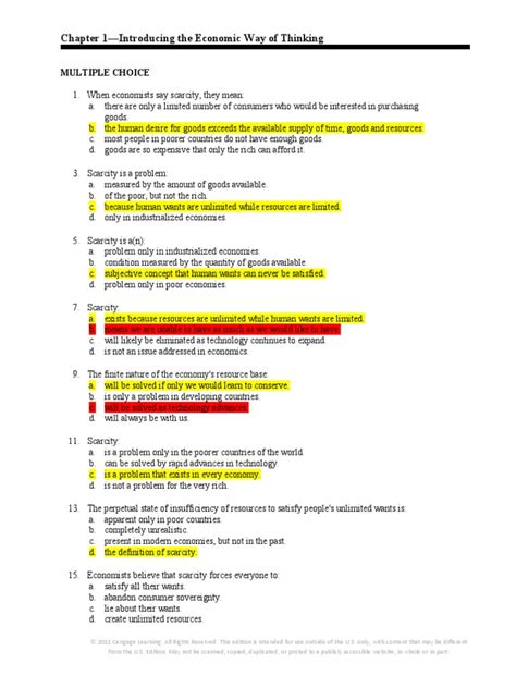 Multiple Choice Chap 1 Pdf Macroeconomics Economics