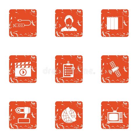 Data Point Icons Set Grunge Style Stock Vector Illustration Of Business Internet 115414207