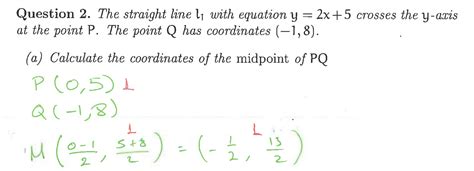 Solved Question 2 The Straight Line L1 With Equation Y 2x 5