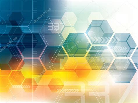 abstract technology background with hexagons — stock vector © cifotart
