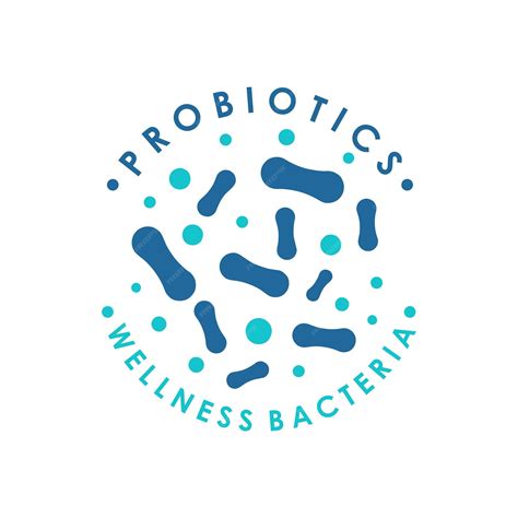 프로바이오틱스 박테리아 로고 디자인 프리미엄 벡터
