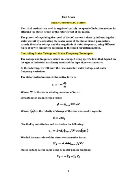 Unit 11 Scalar Control Of Ac Motors Pdf Power Inverter Electric Motor