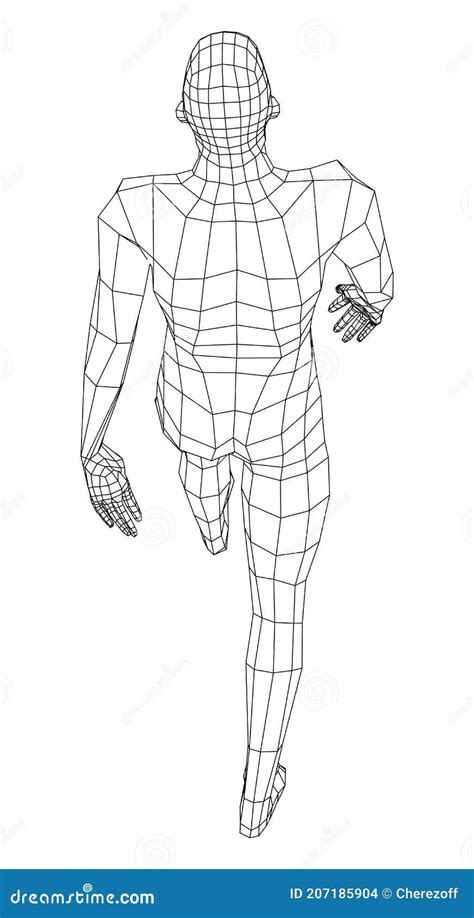 Wireframe Walking Man Vector Stock Vector Illustration Of Vector Logo 207185904
