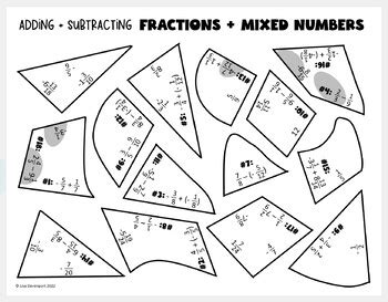 Adding And Subtracting Fractions And Mixed Numbers Puzzle By Lisa Davenport