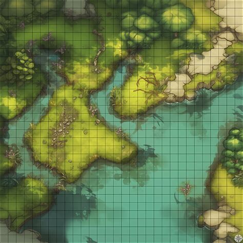 Swamp Battlemap Ttrpg Map For Dandd And Roll20 Mistcharter Maps