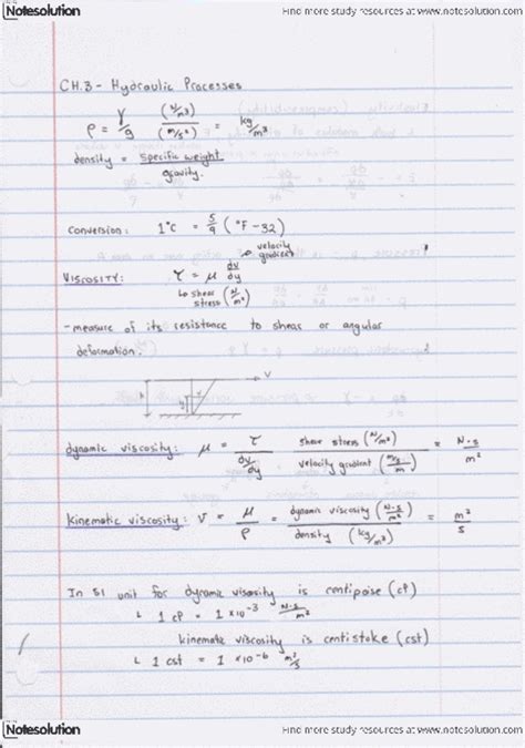 Civeng 4l04 Lecture 4l04 Ch3 Hydraulic Processespdf Oneclass