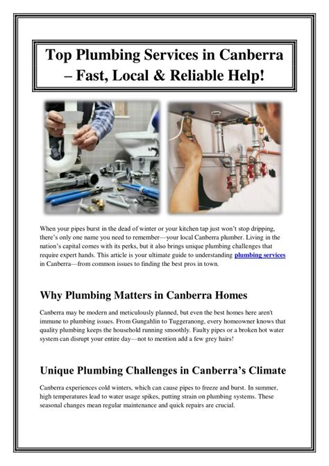 PPT - Top Plumbing Services in Canberra – Fast, Local & Reliable Help! PowerPoint Presentation ...