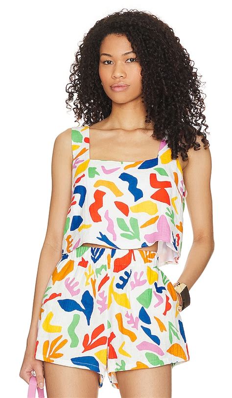 Show Me Your Mumu Tara Crop Top In Blue ModeSens