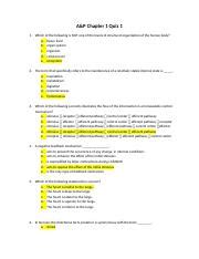 AnP Ch Quiz Doc A P Chapter Quiz Which Of The Following Is NOT One Of The Levels Of