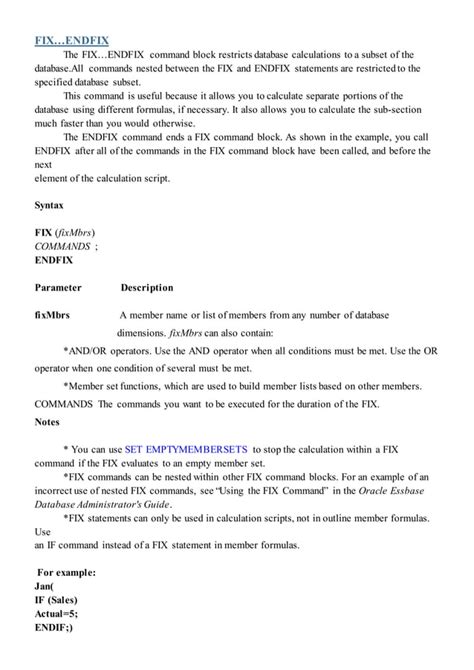 Calculation Commands In Essbase Docx Computing Technology And Computing
