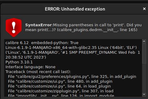 Error Installing Plugin From File Calibre Third Party Software Manjaro Linux Forum