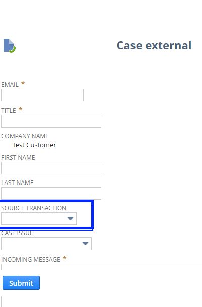 Customer Center Case Forms Can You Have A Drop Down For Items
