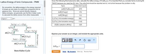 Solved By Convention The Lattice Energy Is The Energy