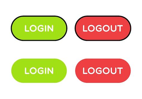 Premium Vector Set Of Login And Logout Buttons