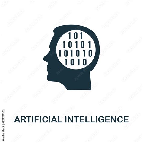 Artificial Intelligence Icon Monochrome Style Design From Machine