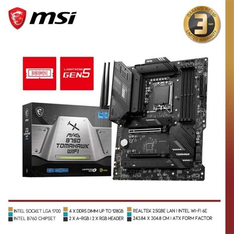Jual Msi Mag B760 Tomahawk Wifi Intel B760 Lga 1700 Ddr5 Atx Di Jual Msi Mag B760 Tomahawk Wifi Intel B760 Lga 1700 Ddr5 Atx Di