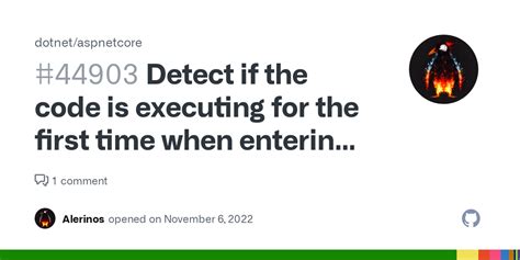 detect if the code is executing for the first time when entering the