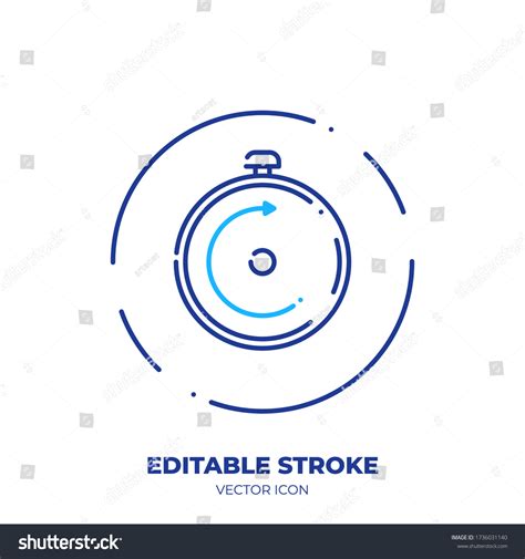 Stop Clock Line Art Vector Icon Stock Vector Royalty Free 1736031140